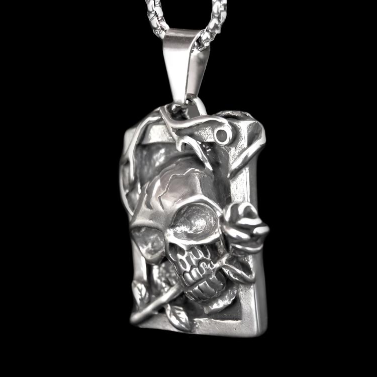 Skull And Roses Necklace